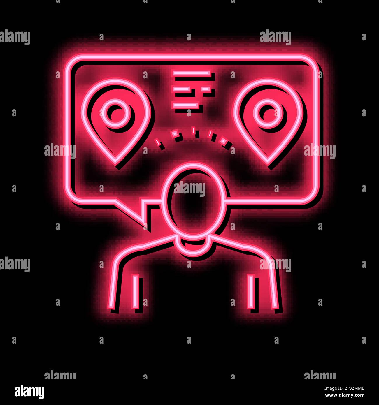 manager speak about delivery neon glow icon illustration Stock Vector ...