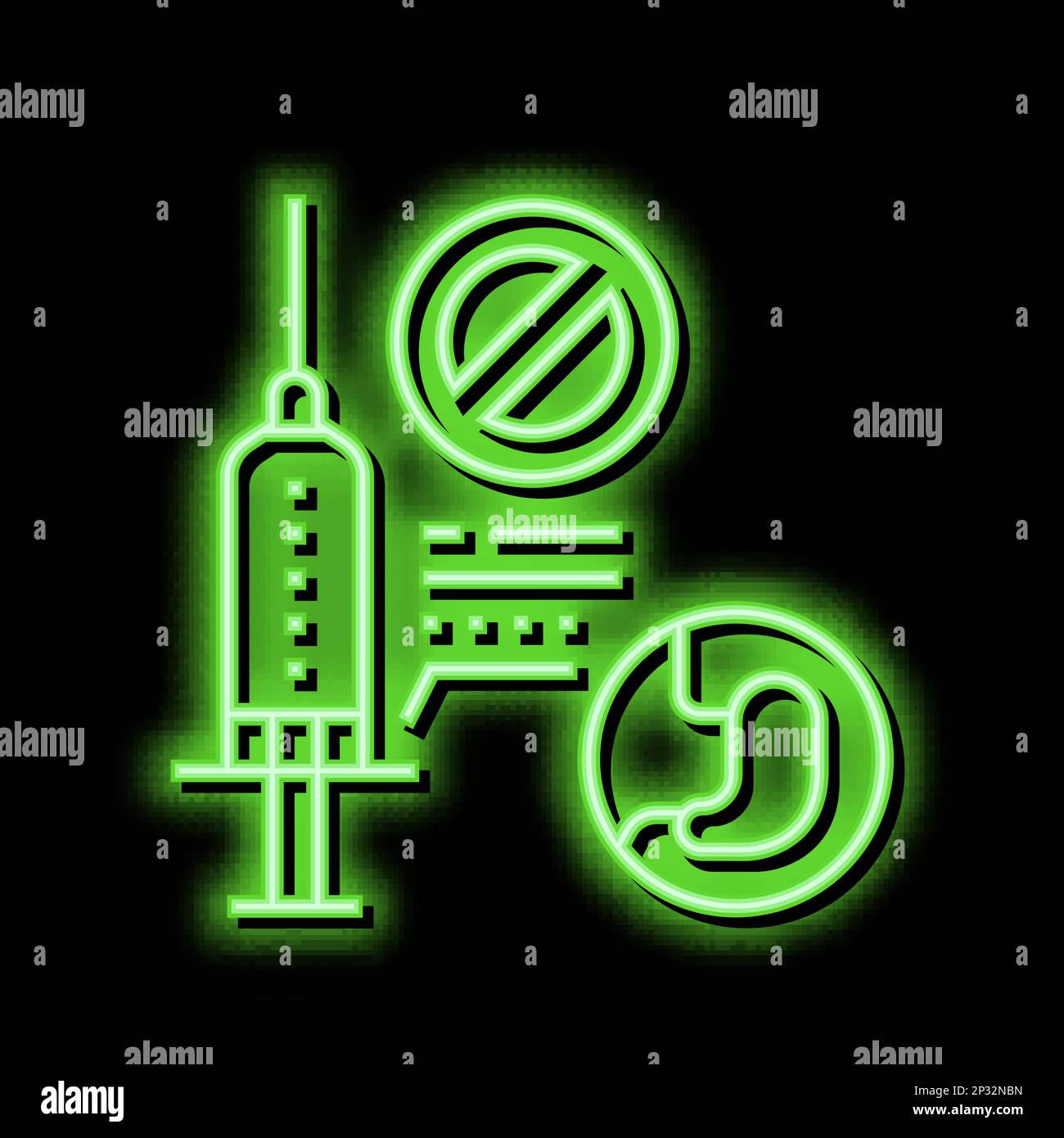 adverse reaction to anesthesia neon glow icon illustration Stock Vector ...