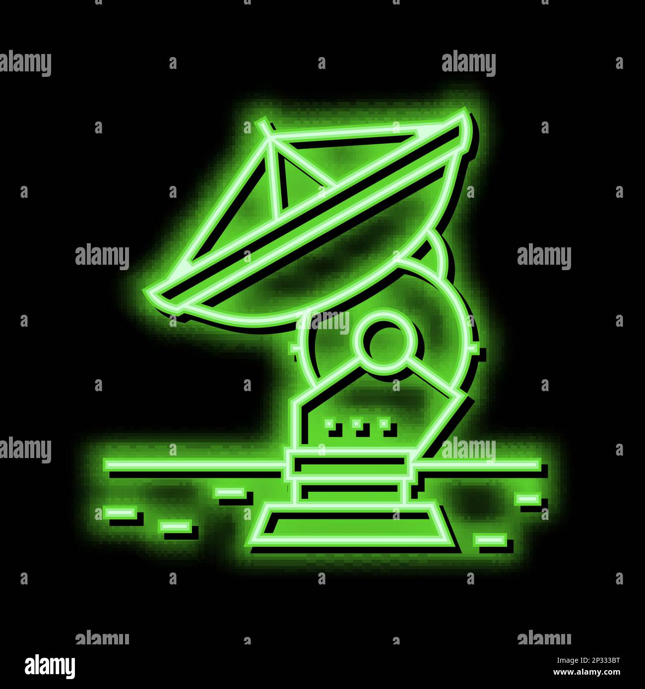 antenna radar planetarium neon glow icon illustration Stock Vector ...