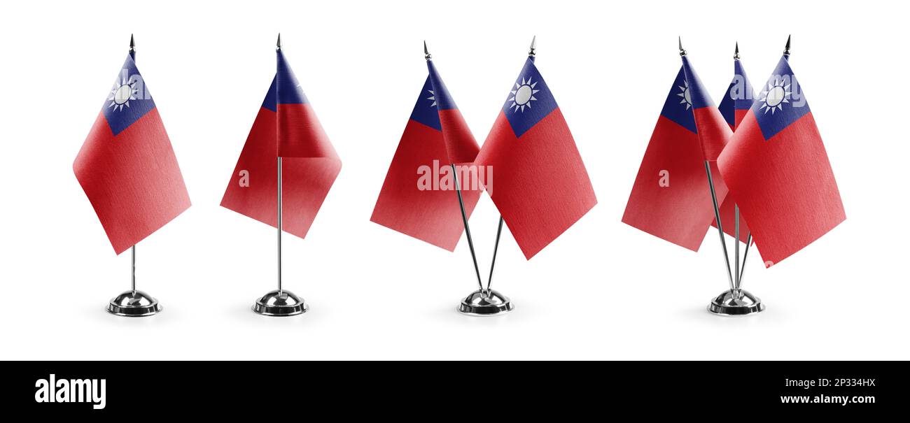Small national flags of the Taiwan on a white background Stock Photo ...