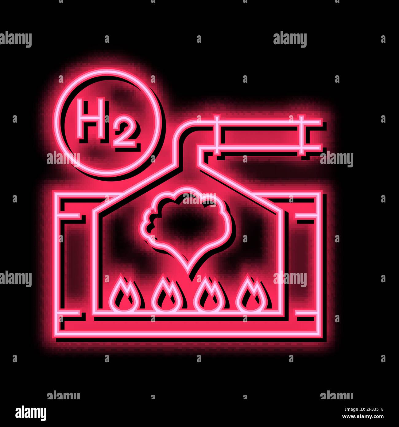processing hydrogen neon glow icon illustration Stock Vector Image ...
