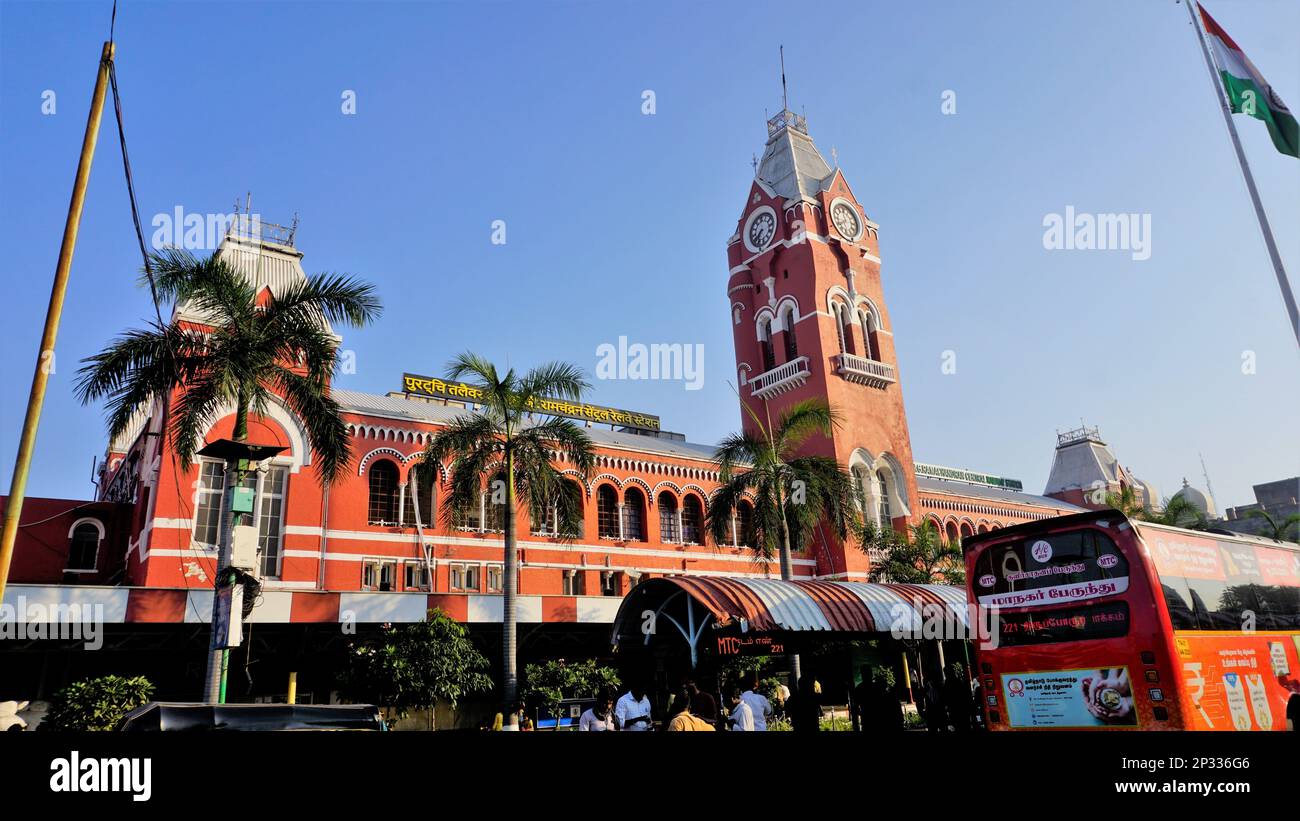 Chennai,Tamilnadu,India-December 29 2022: Busstop infront of Puratchi ...