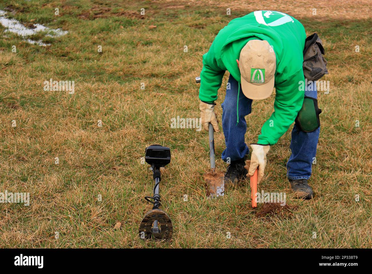 Metal Detectorist Detecting on an Old Farm Stock Photo - Alamy