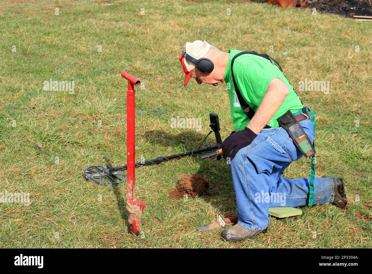 Metal Detectorist Detecting on an Old Farm Stock Photo - Alamy