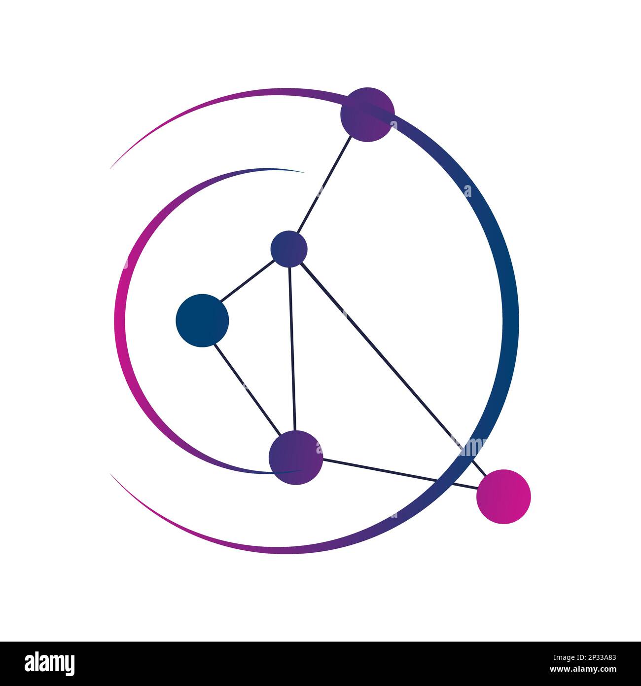 circle of Satellite rings tech planet orbit logo concept Vector ...