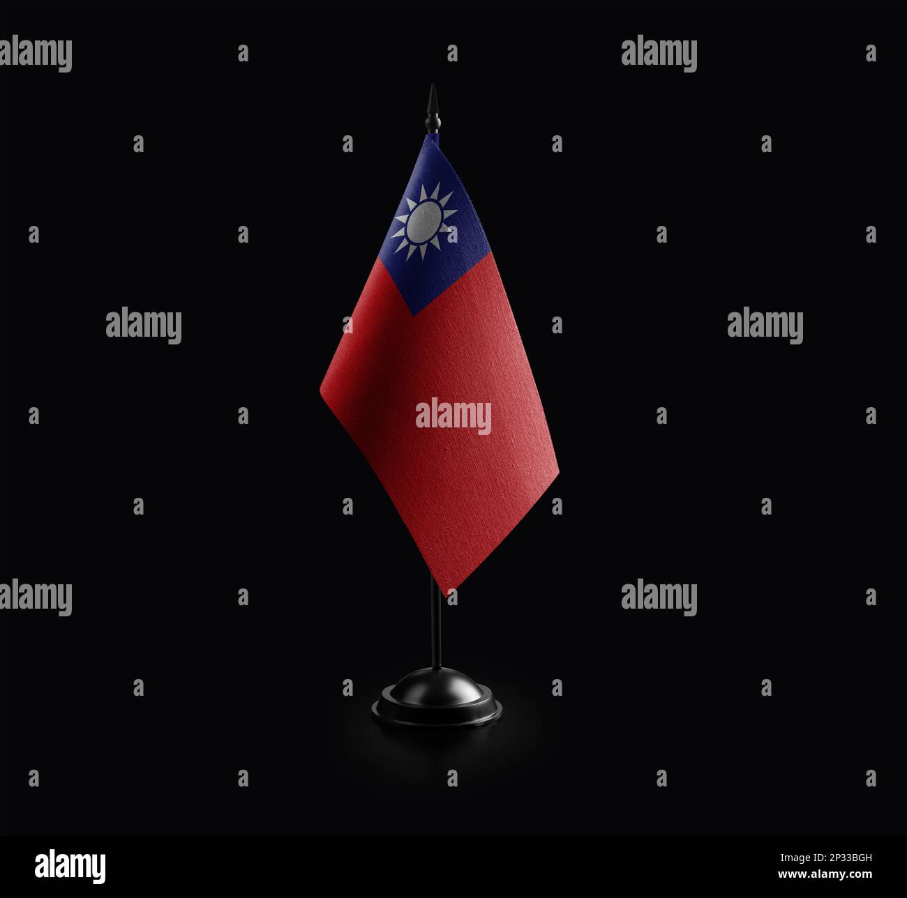 Small national flag of the Taiwan on a black background Stock Photo - Alamy