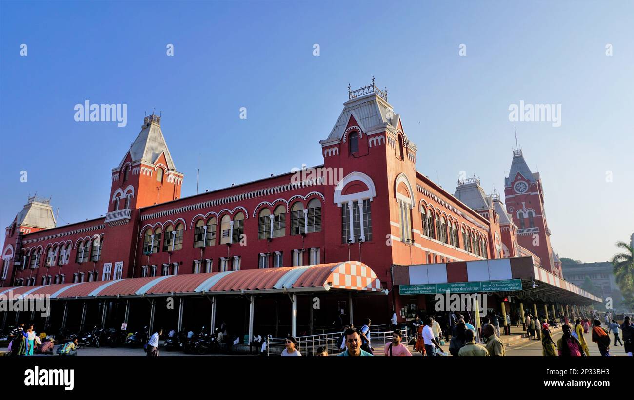 Chennai,Tamilnadu,India-December 29 2022: Amazing historic architecture view of Puratchi ...