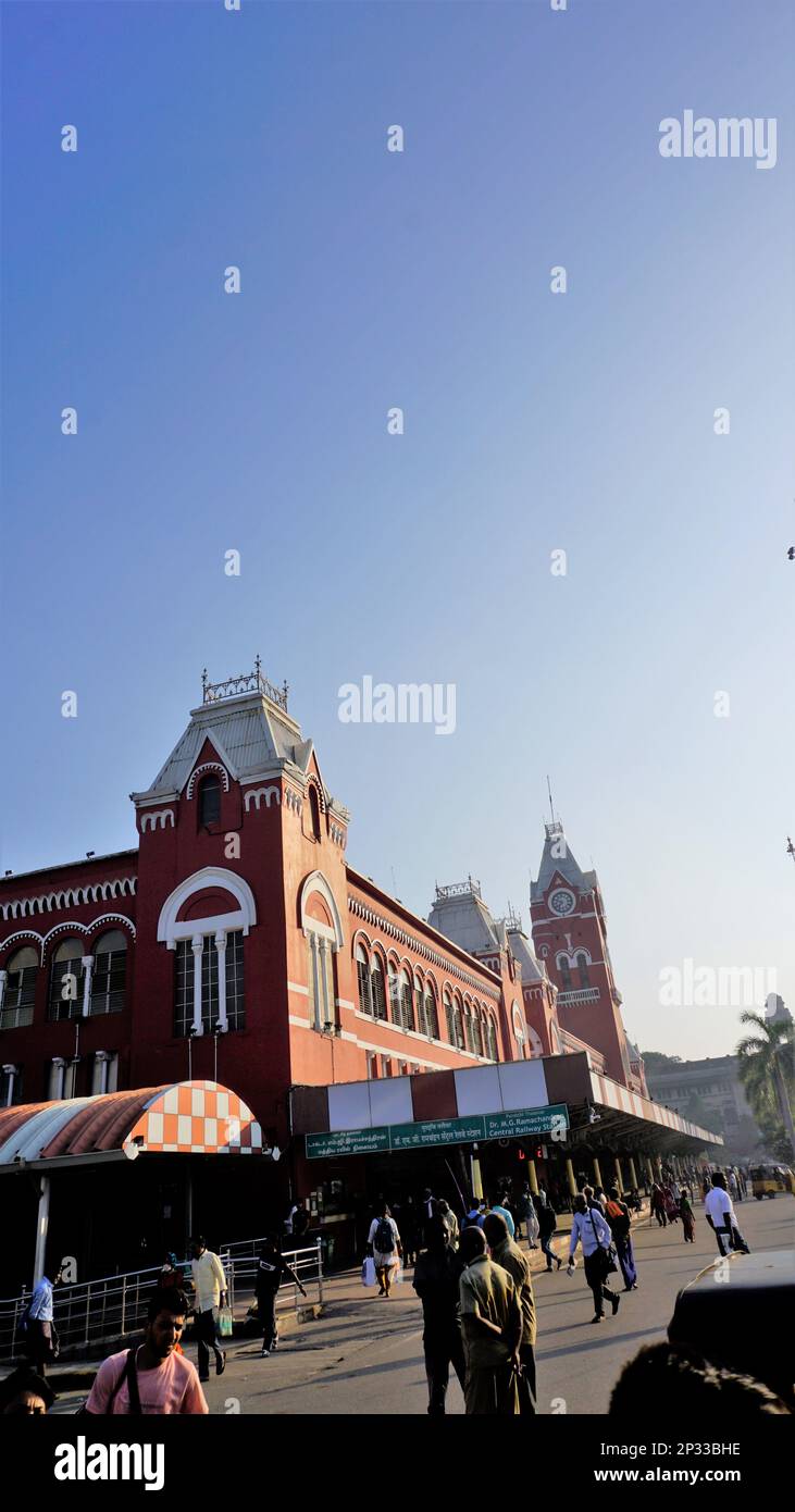 Chennai,Tamilnadu,India-December 29 2022: Amazing historic architecture view of Puratchi ...