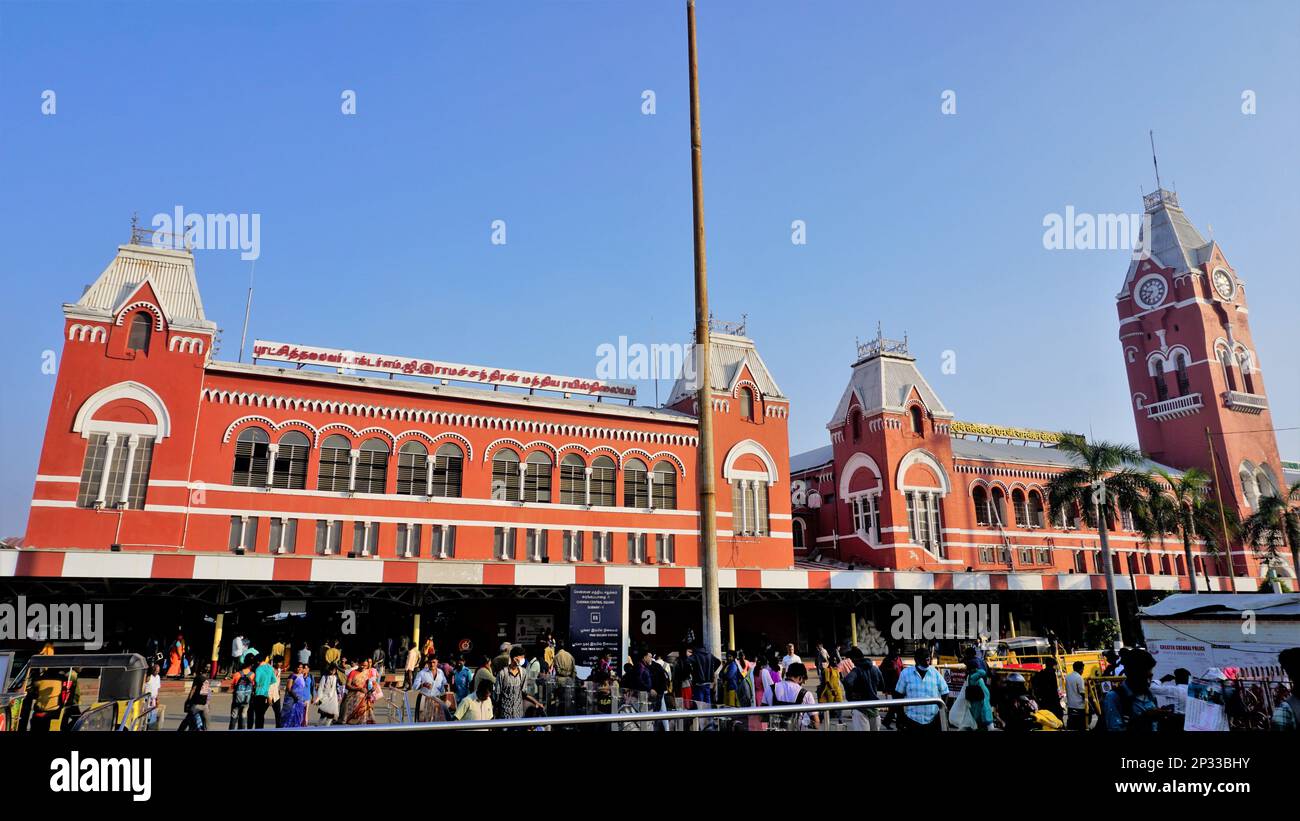 Chennai,Tamilnadu,India-December 29 2022: Amazing historic architecture view of Puratchi ...