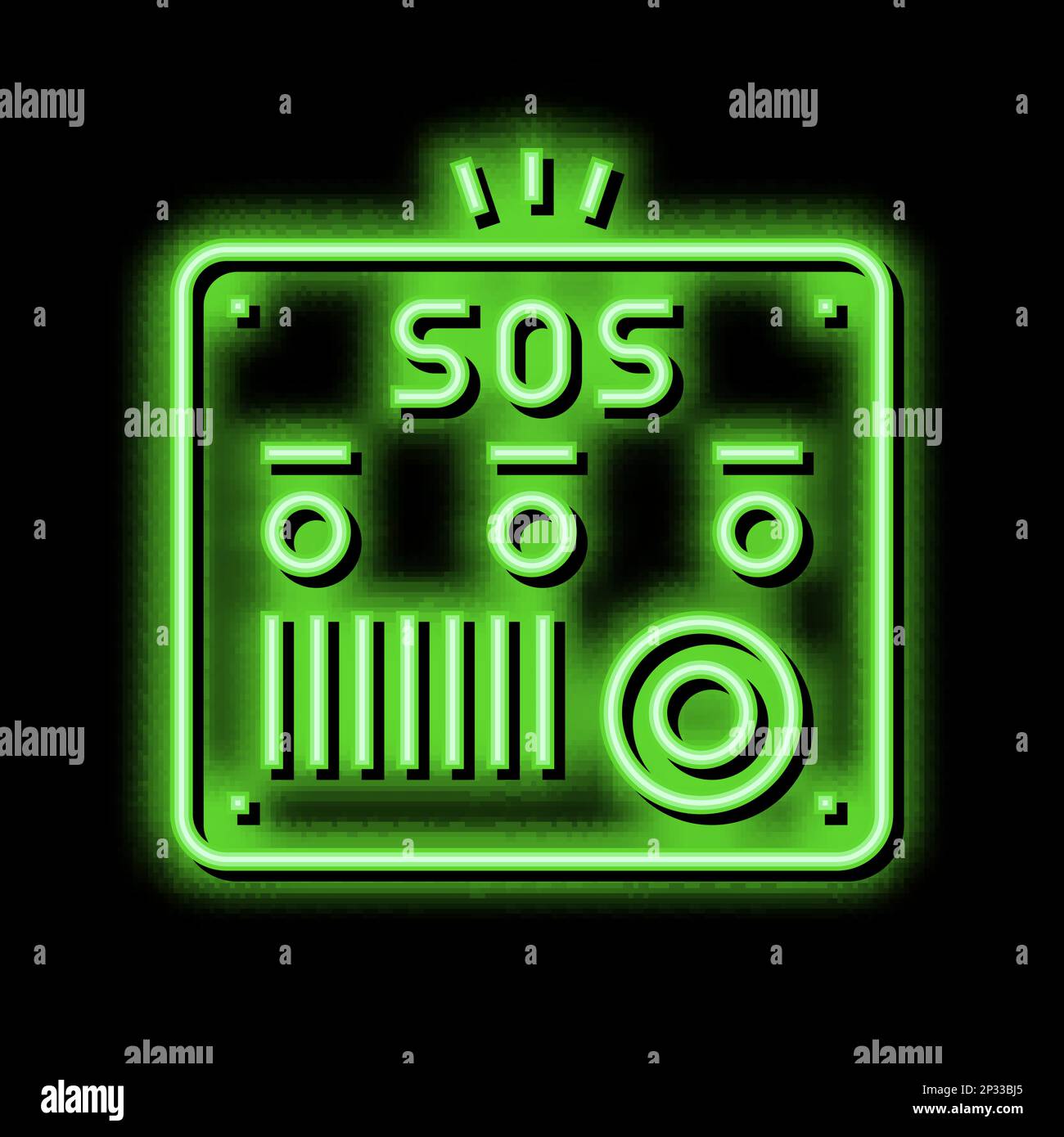 sos panel for old people neon glow icon illustration Stock Vector Image ...