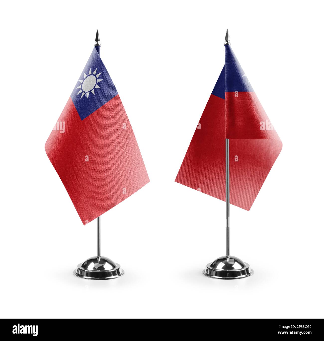 Small national flags of the Taiwan on a white background Stock Photo ...