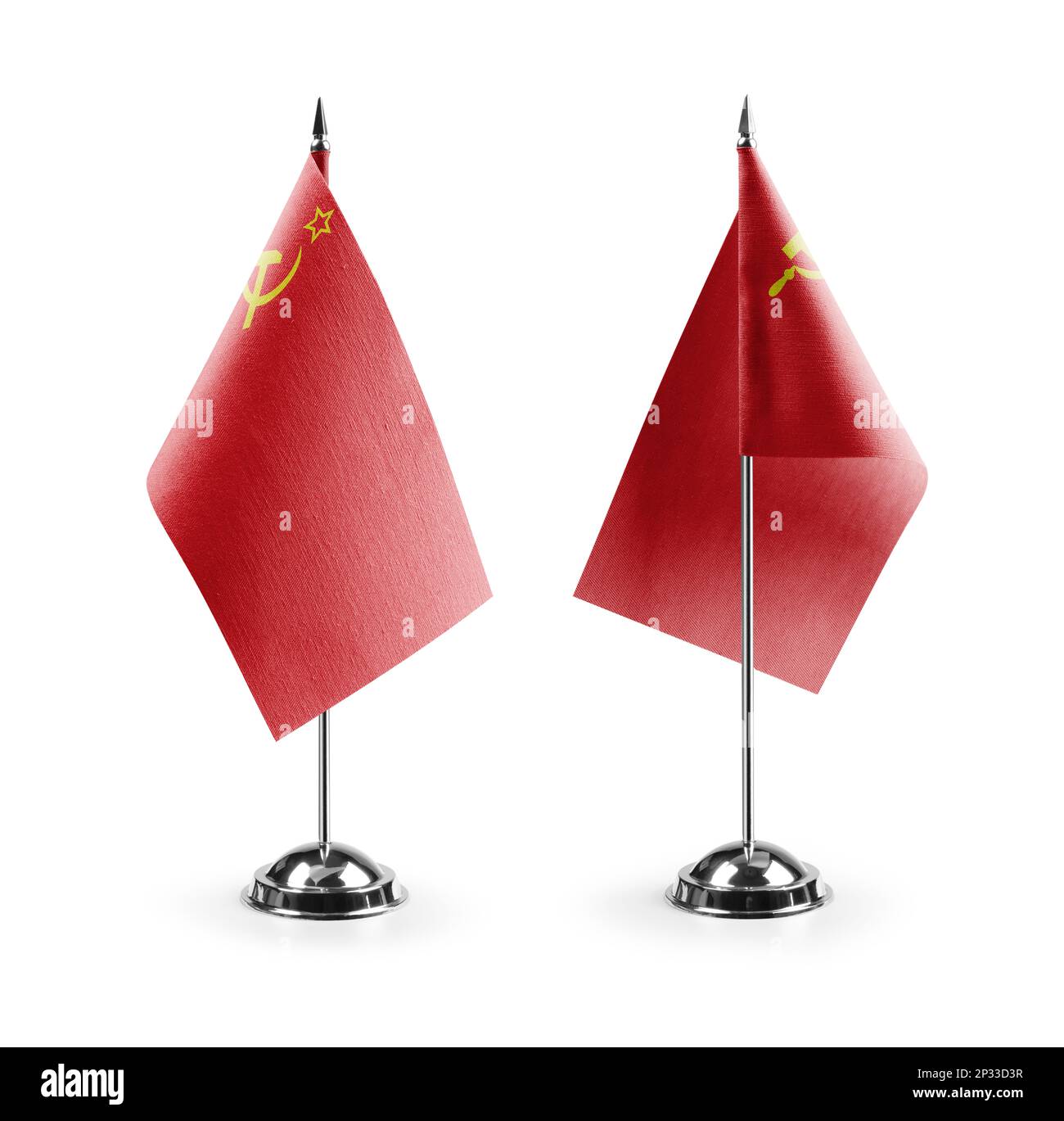 Small national flags of the USSR on a white background Stock Photo - Alamy