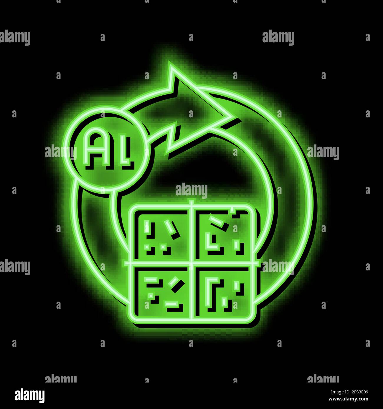 recycling aluminium production neon glow icon illustration Stock Vector ...