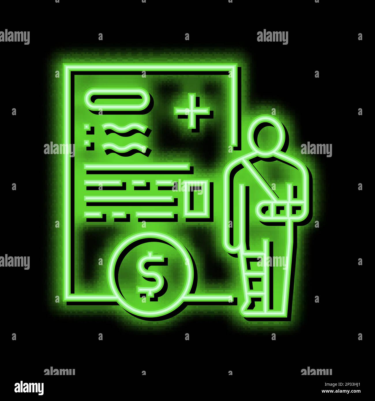 injuries allowance neon glow icon illustration Stock Vector Image & Art ...