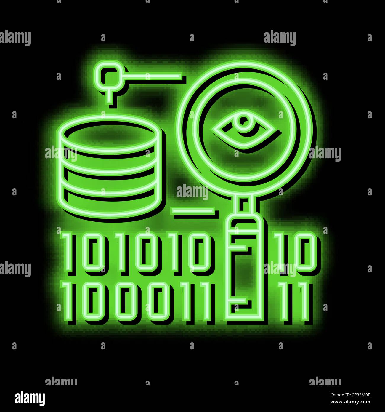 analysis binary digital processing neon glow icon illustration Stock Vector Image & Art - Alamy