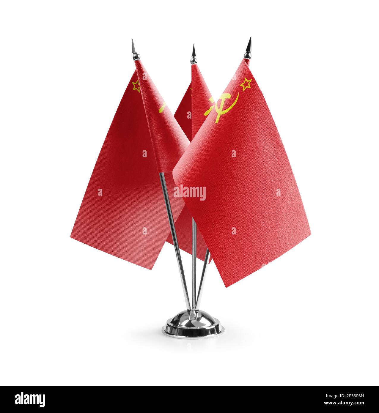 Small national flags of the USSR on a white background Stock Photo - Alamy