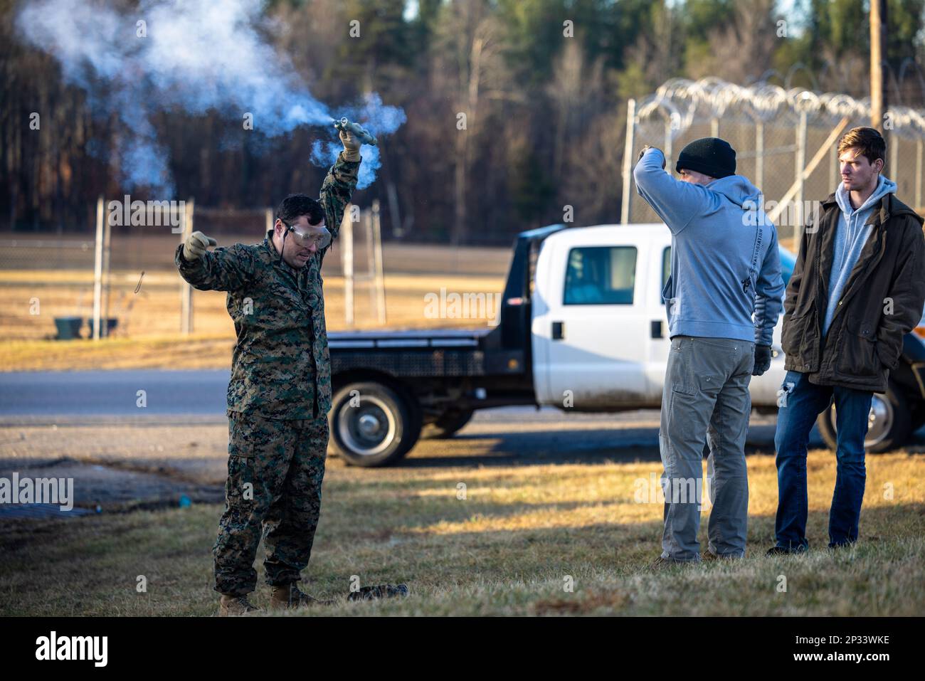 U.S. Marine Corps Staff Sgt. Scott Larson, range noncommissioned ...