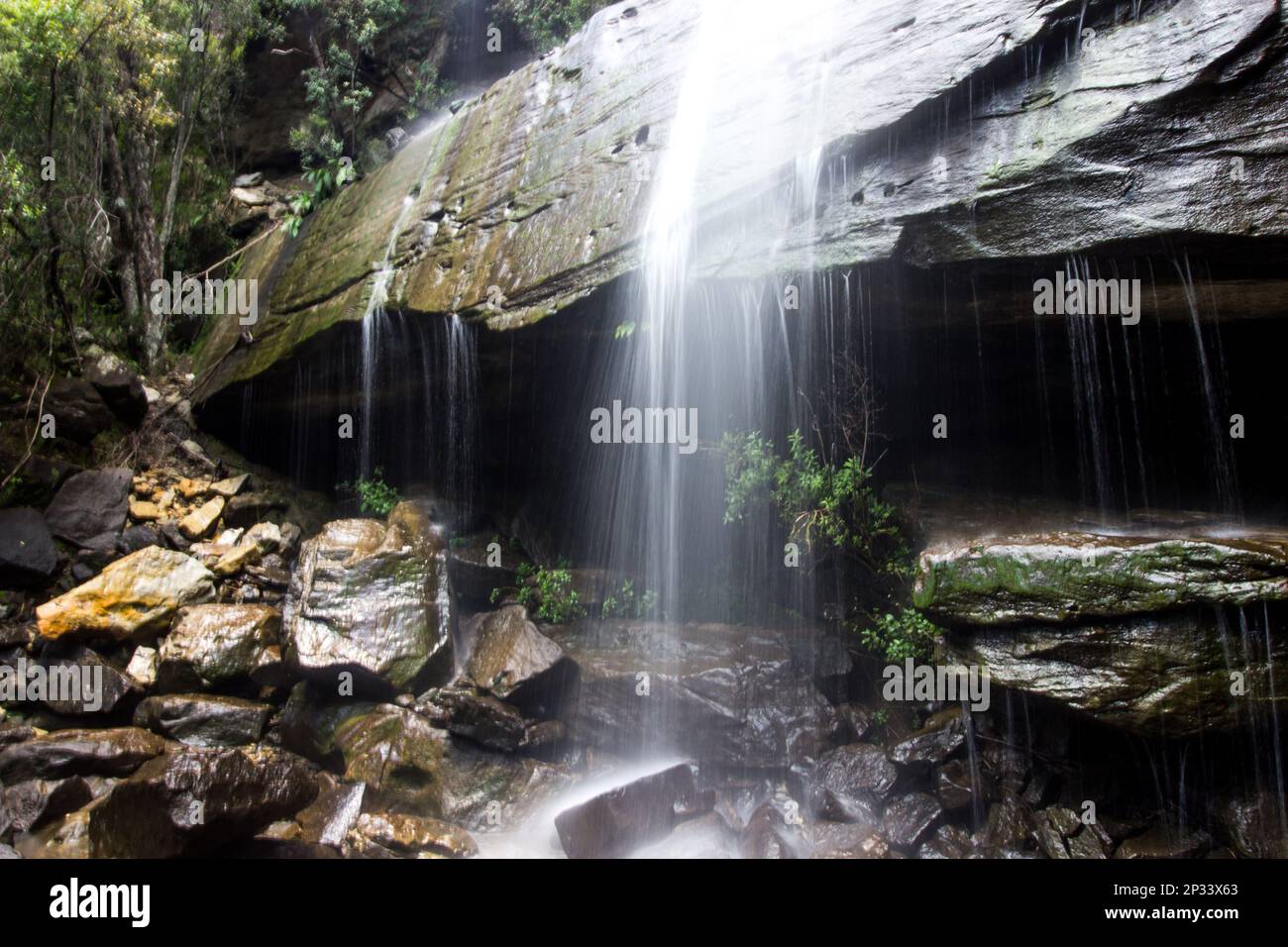Close view of a waterfall in the Drakensberg Mountains (Royal Natal ...