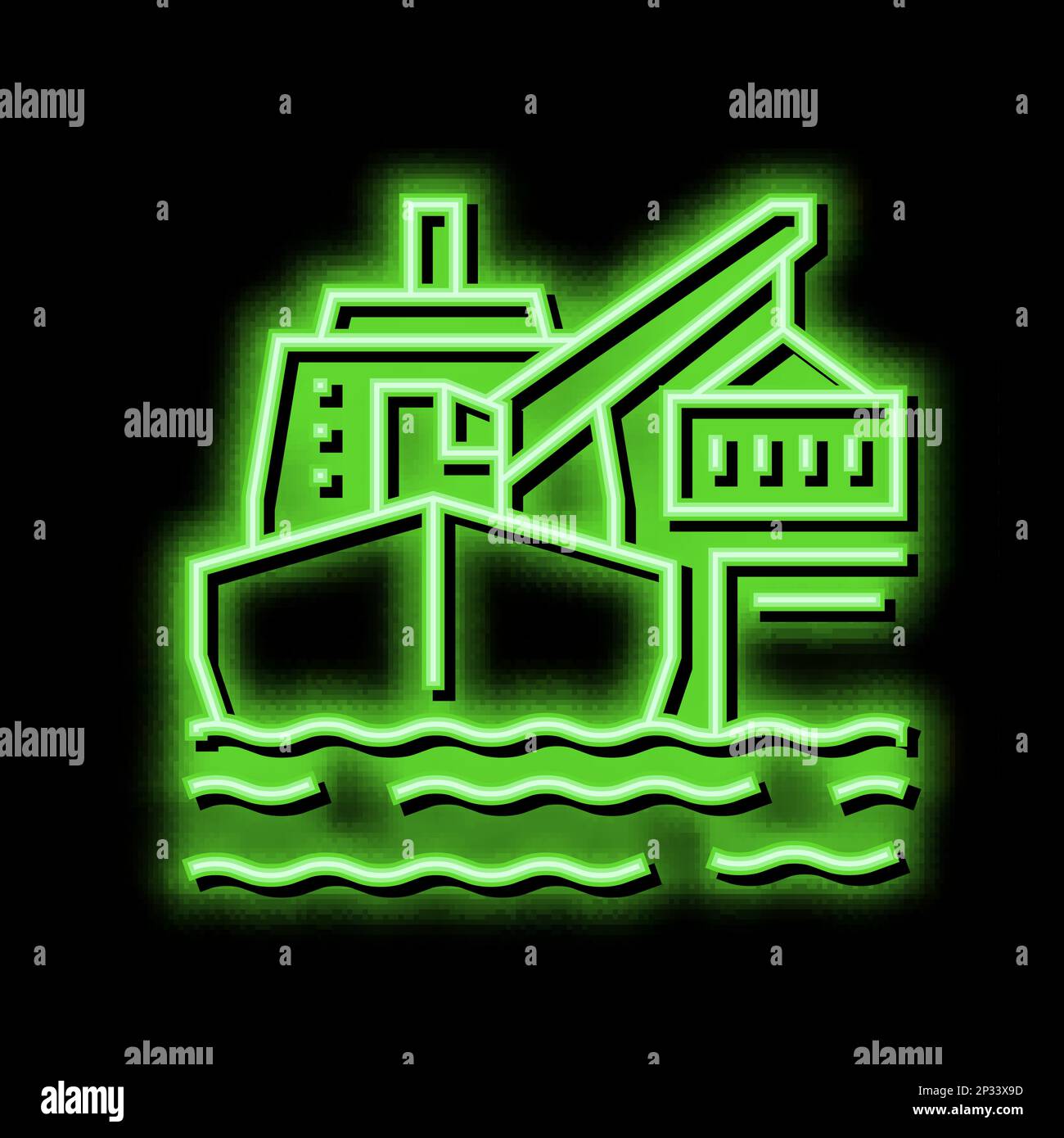 ship crane neon glow icon illustration Stock Vector Image & Art - Alamy