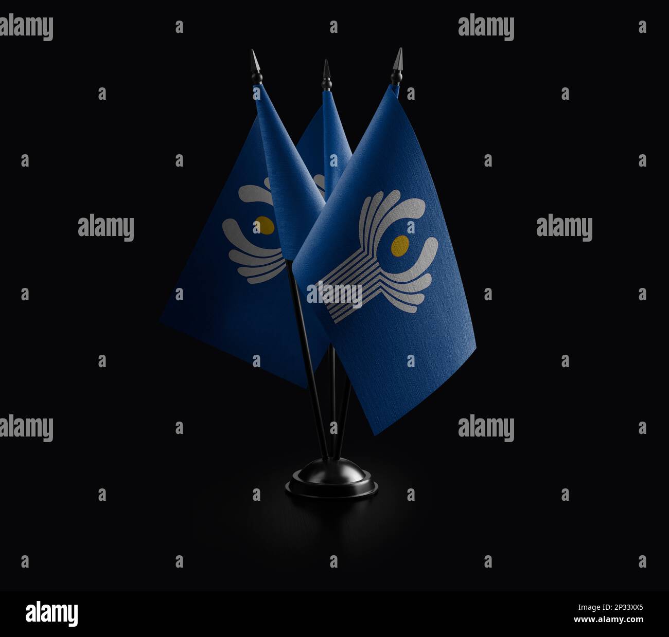 Small national flags of the CIS on a black background Stock Photo - Alamy