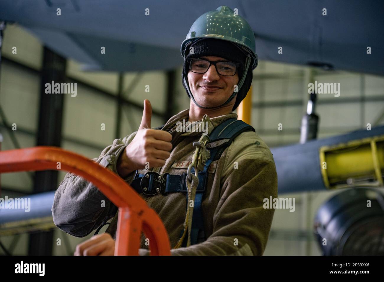U.S. Air Force Senior Airman Junny Valerio, 100th Maintenance Squadron inspection journeyman ...