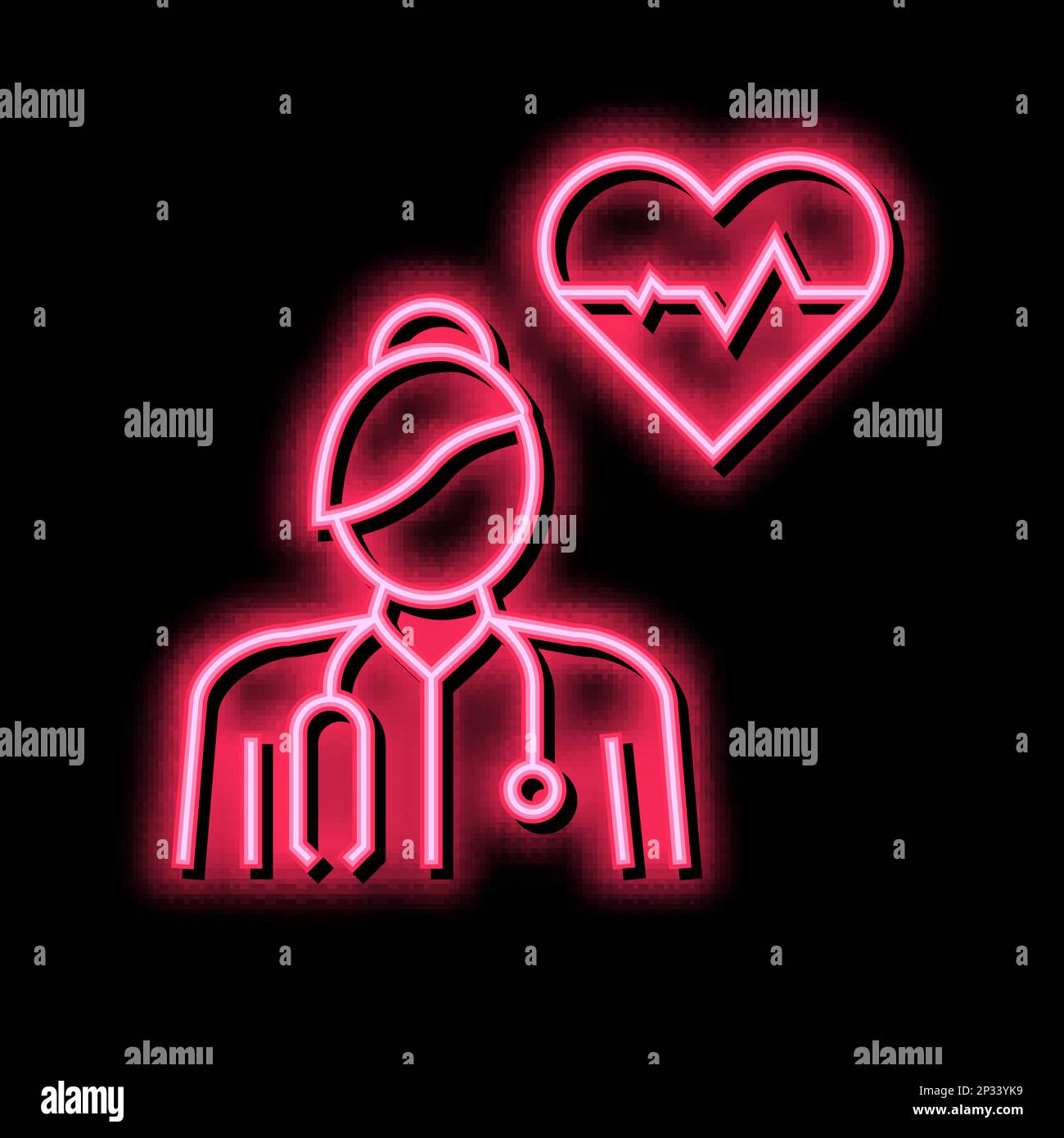 cardiology medical specialist color icon vector illustration Stock ...