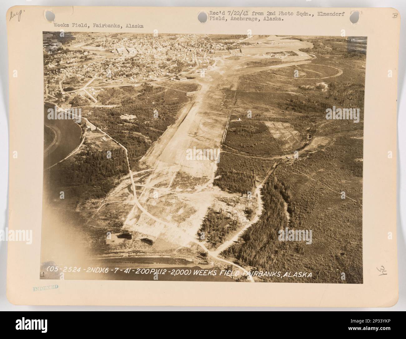 Landing Fields - Alaska - Weeks Field, Aerial Photograph Stock Photo ...
