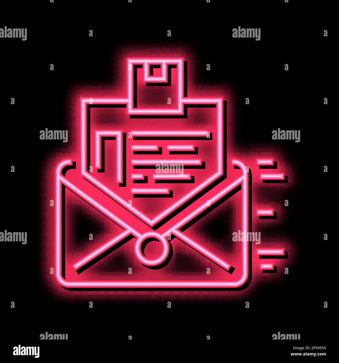 order sending in letter neon glow icon illustration Stock Vector Image ...