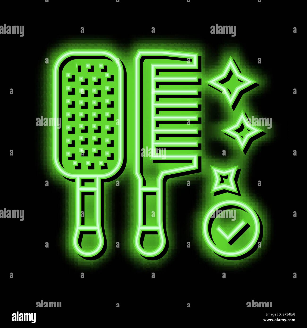comb hairdresser tool neon glow icon illustration Stock Vector Image ...