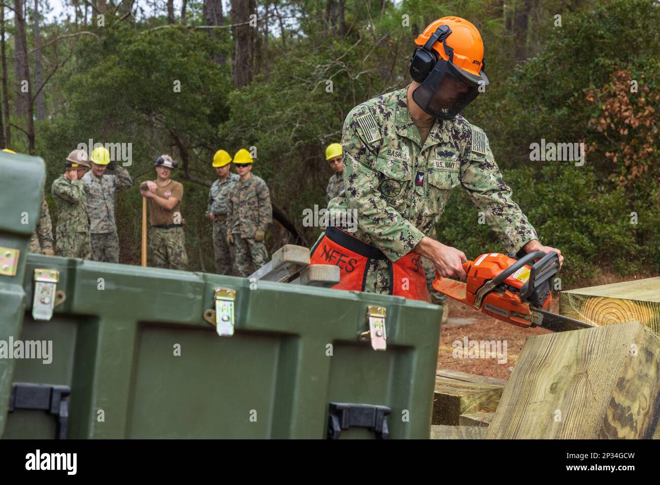 U.S. Navy Builder 2nd Class Connor Bashaw with Naval Mobile ...