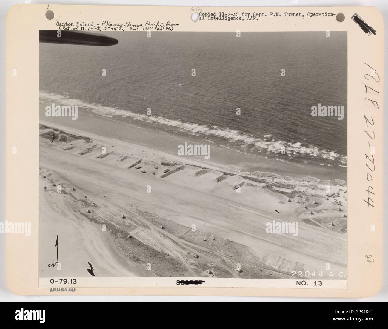 Landing Fields - Canton Island, Aerial Photograph Stock Photo - Alamy