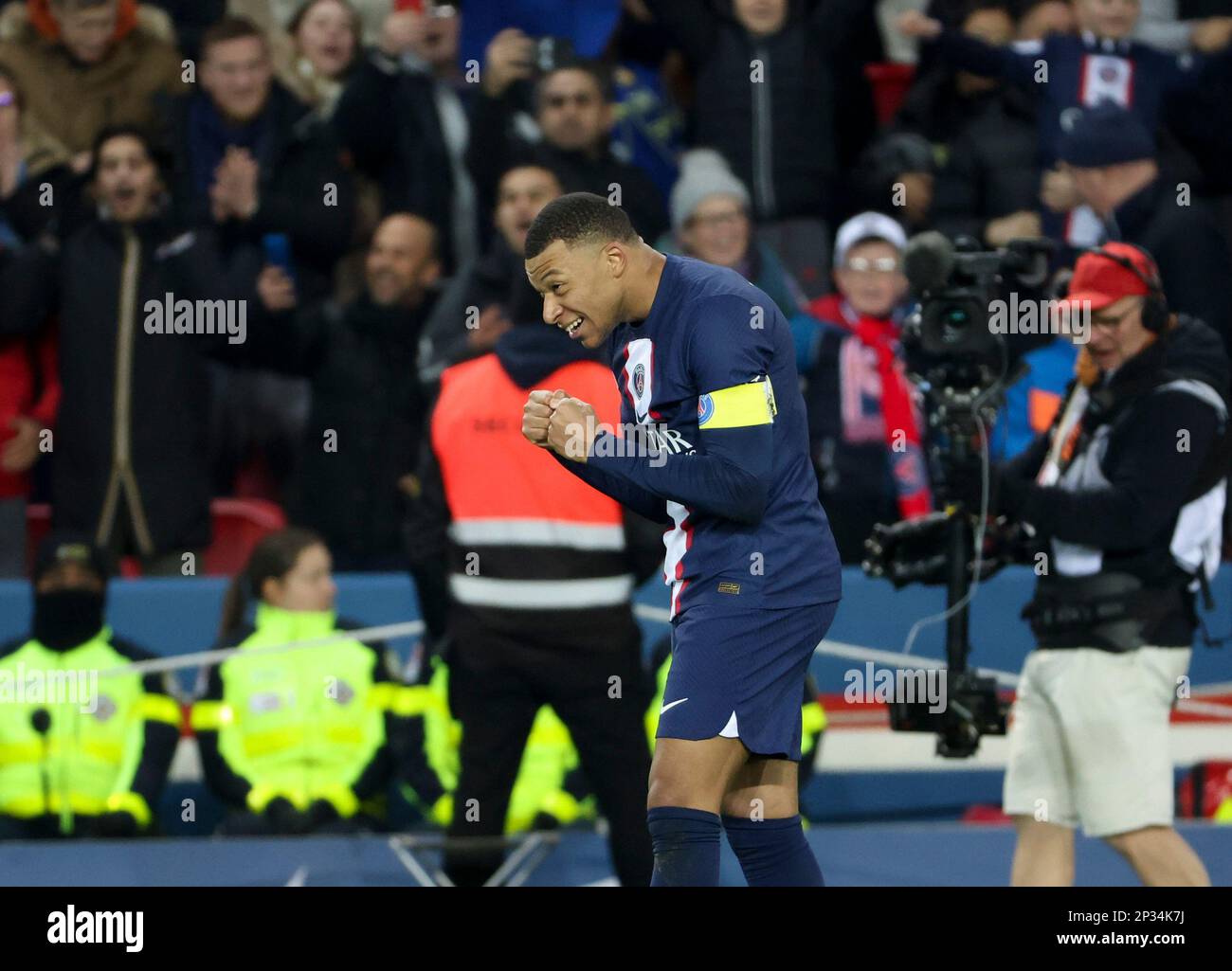 Kylian Mbappe of PSG celebrate his 201st goal for PSG, becoming the ...