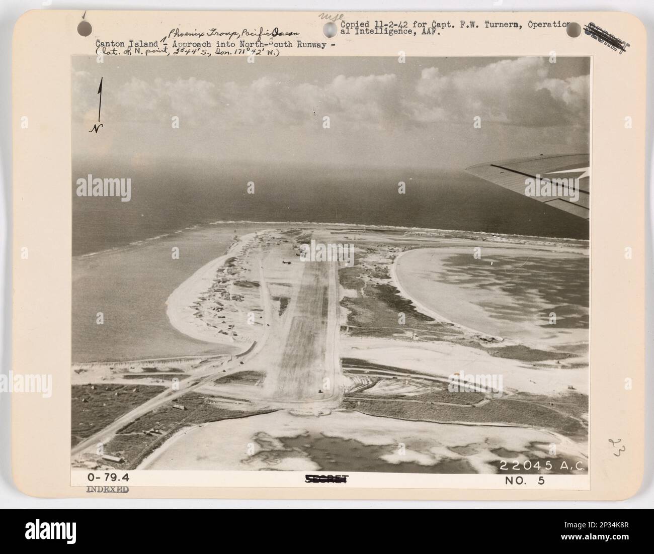 Landing Fields - Canton Island, Aerial Photograph Stock Photo - Alamy