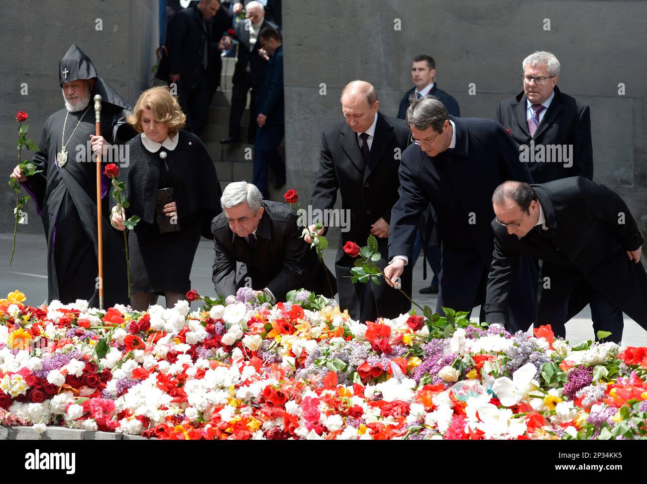 From left in front row, Armenian Apostolic Church leader Catholicos ...