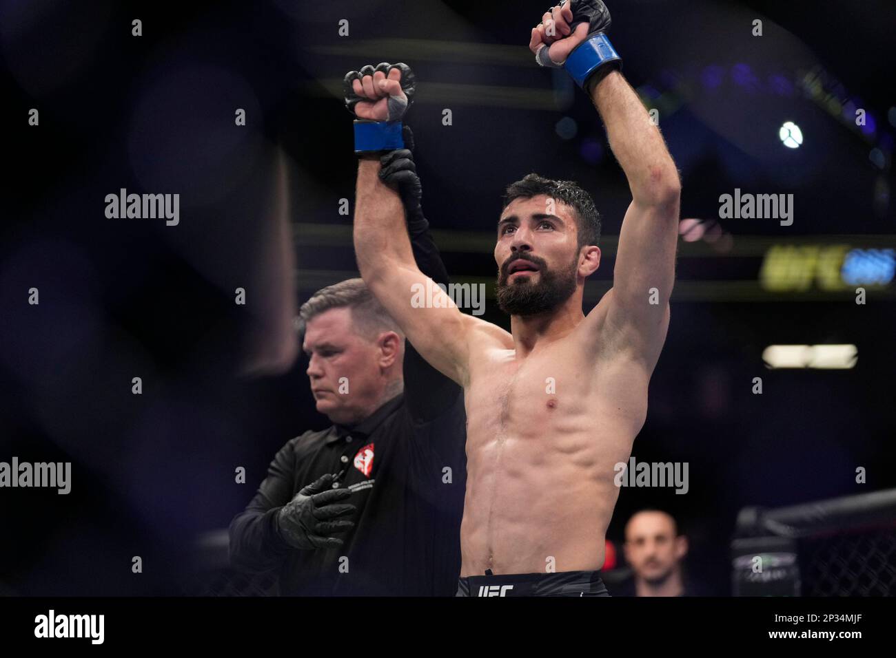 LAS VEGAS, NV - MARCH 4: Farid Basharat celebrates his victory over Da ...