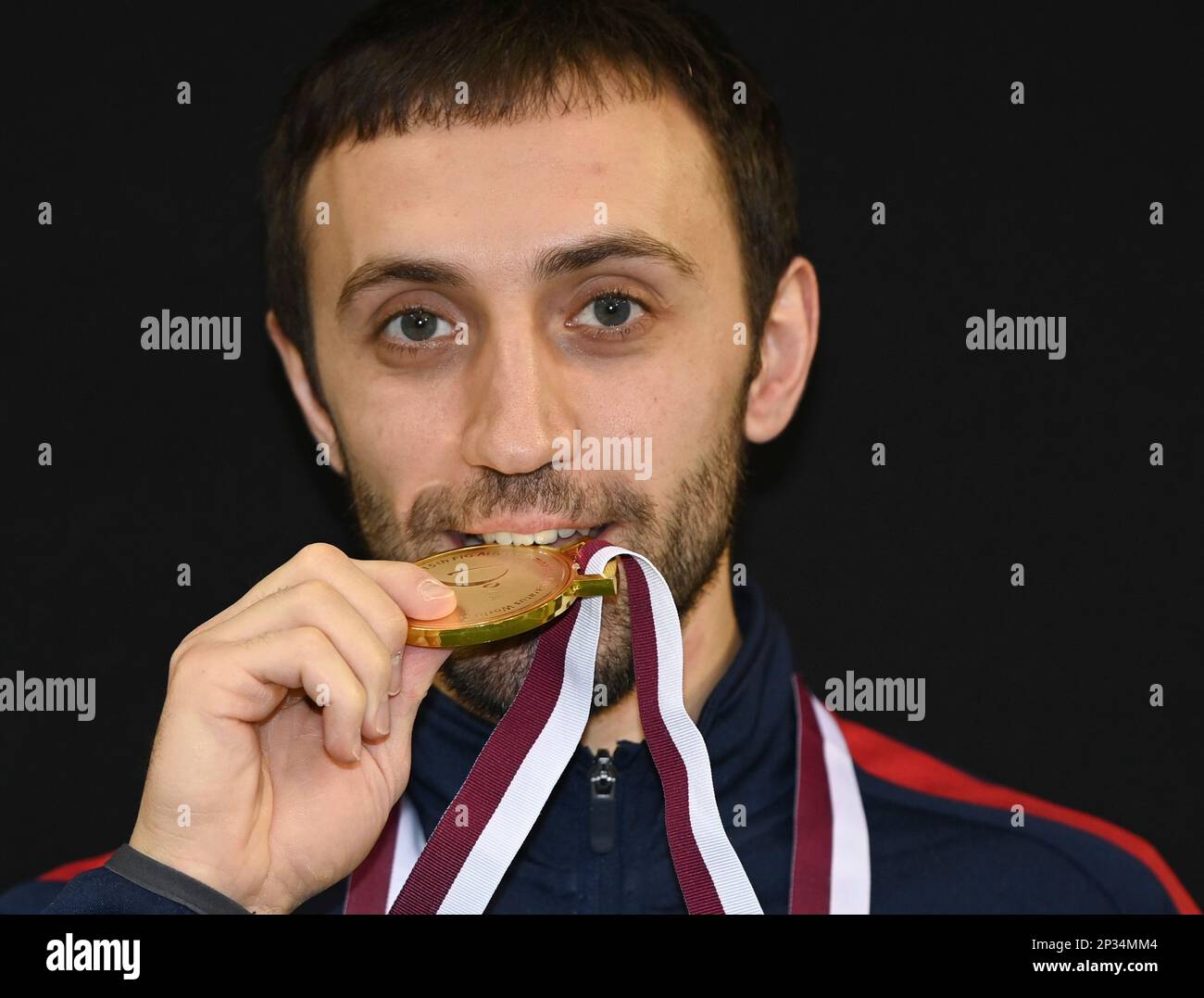 Doha, Qatar. 4th Mar, 2023. Artur Davtyan of Armenia poses for pictures ...