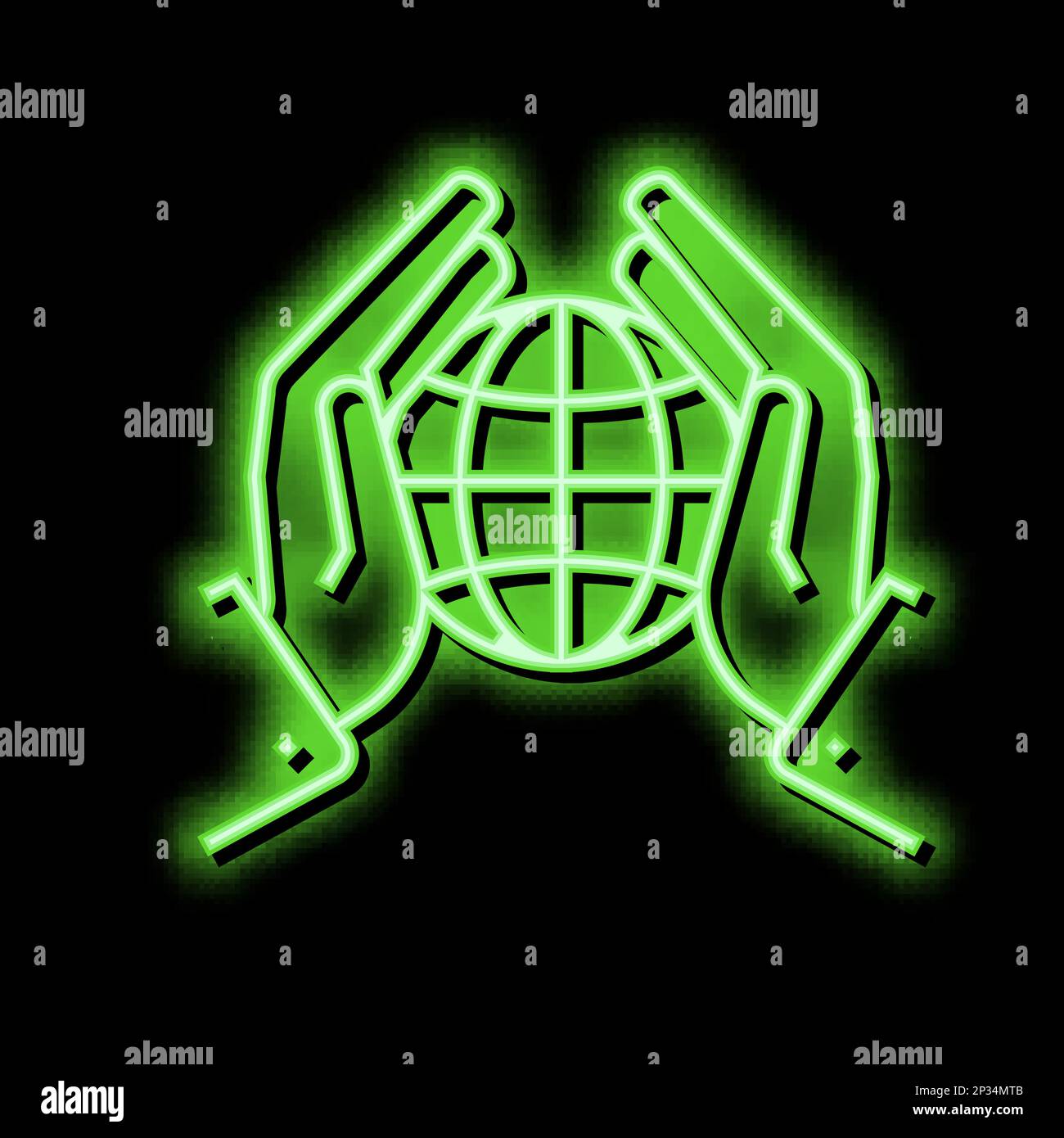 safety planet ecosystem neon glow icon illustration Stock Vector Image ...