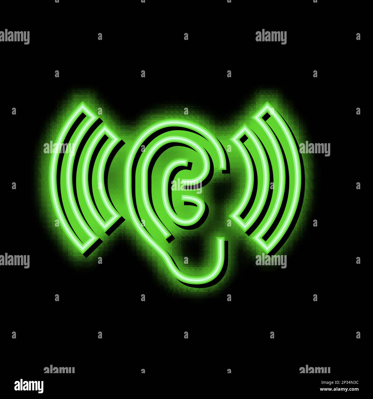 listening and hearing noise neon glow icon illustration Stock Vector ...