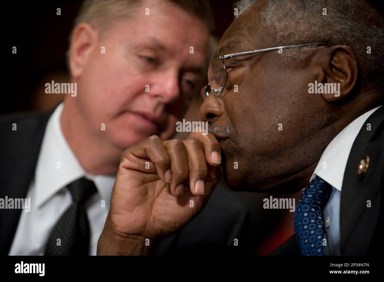 Lindsey Graham, R-SC, and James Clyburn, D-SC., talk before the start ...