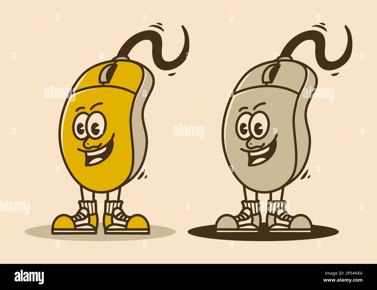 Mascot character illustration design of standing computer mouse Stock ...