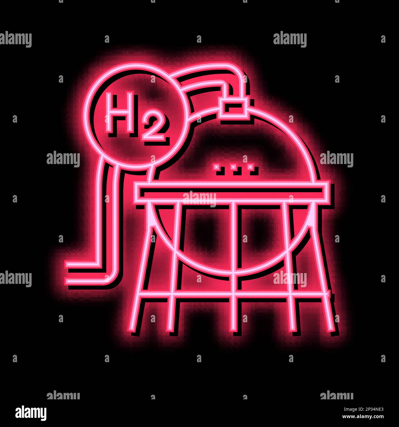 industrial use hydrogen neon glow icon illustration Stock Vector Image ...