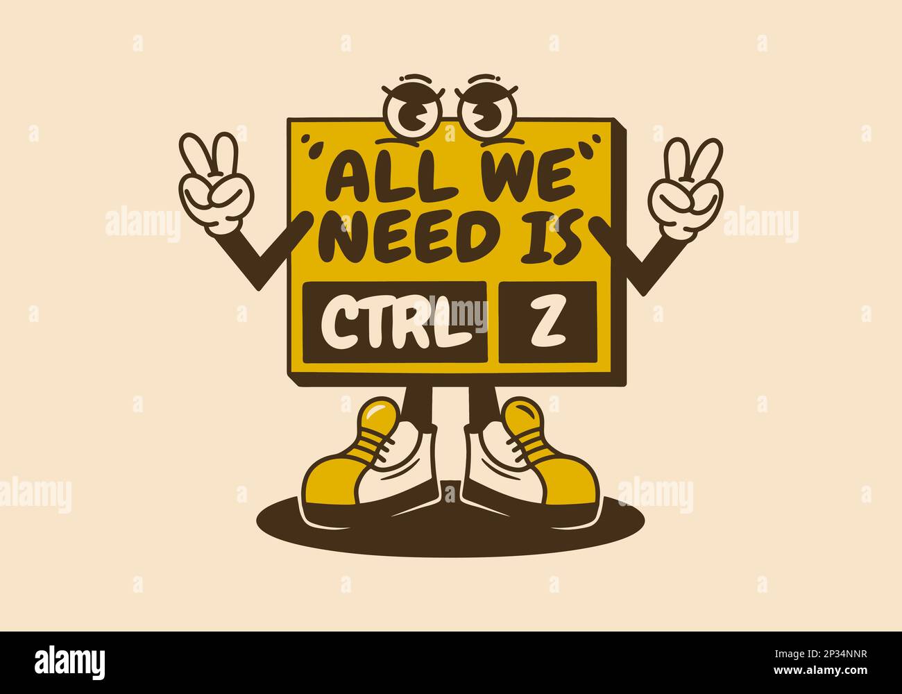 Funny white keyboard cartoon Stock Vector Images - Alamy