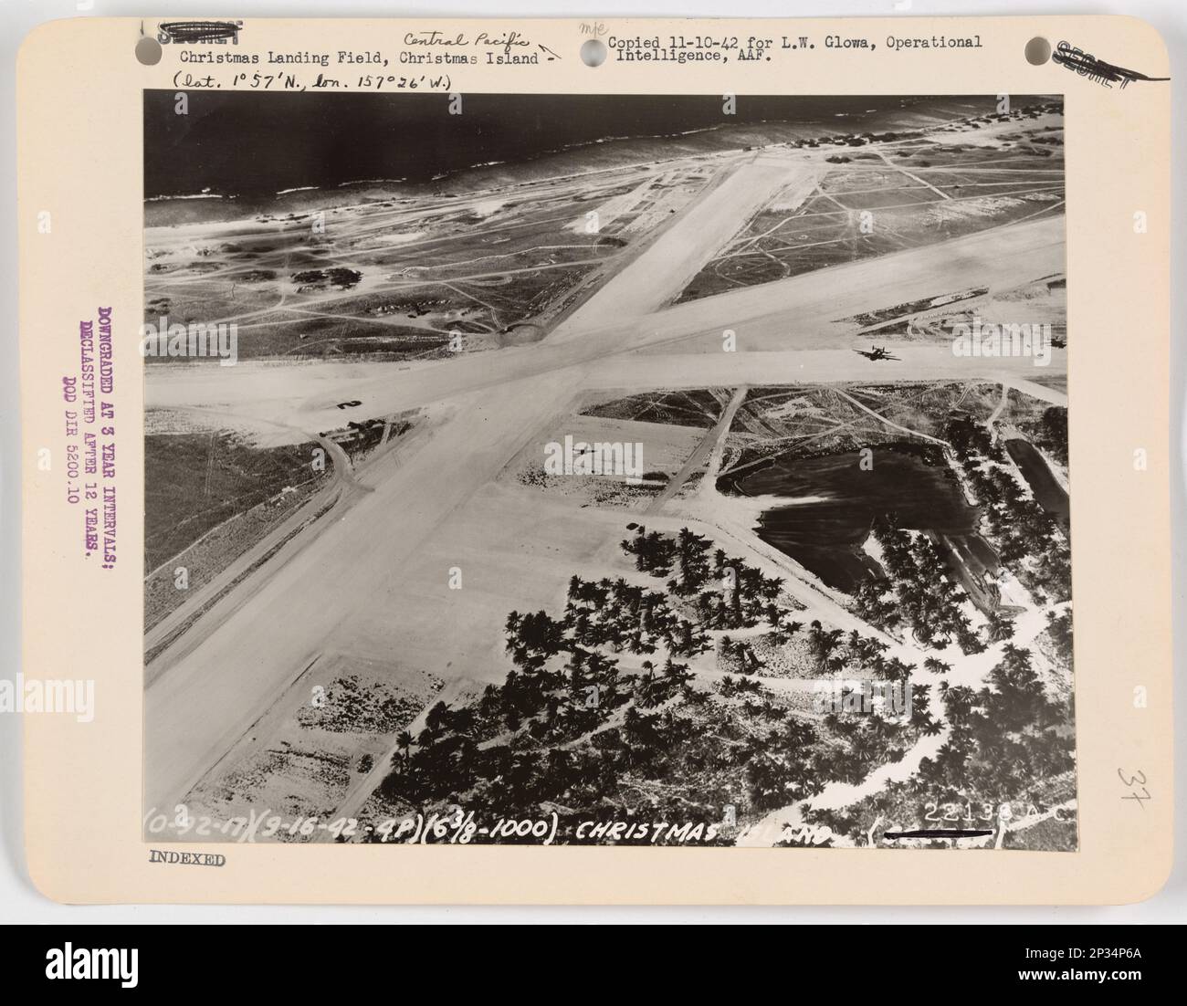 Landing Fields - Christmas Island, Aerial Photograph Stock Photo - Alamy