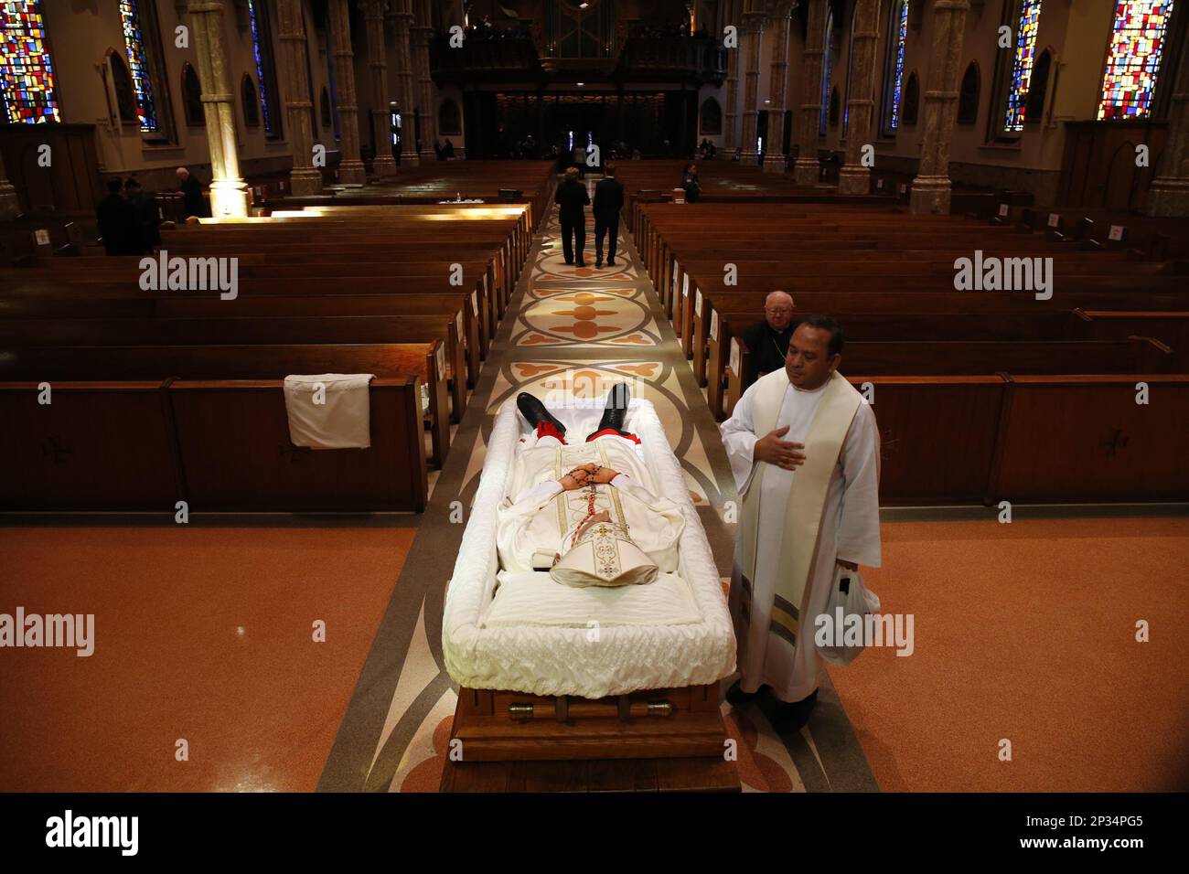 The body of Cardinal Francis George lies in repose before his funeral ...