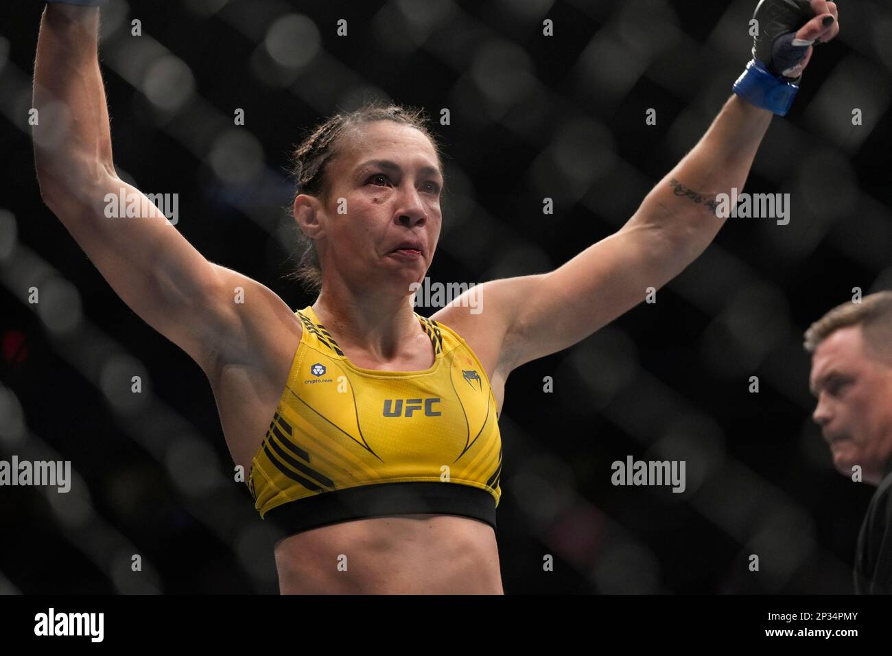 LAS VEGAS, NV - MARCH 4: Amanda Ribas celebrates her victory over ...