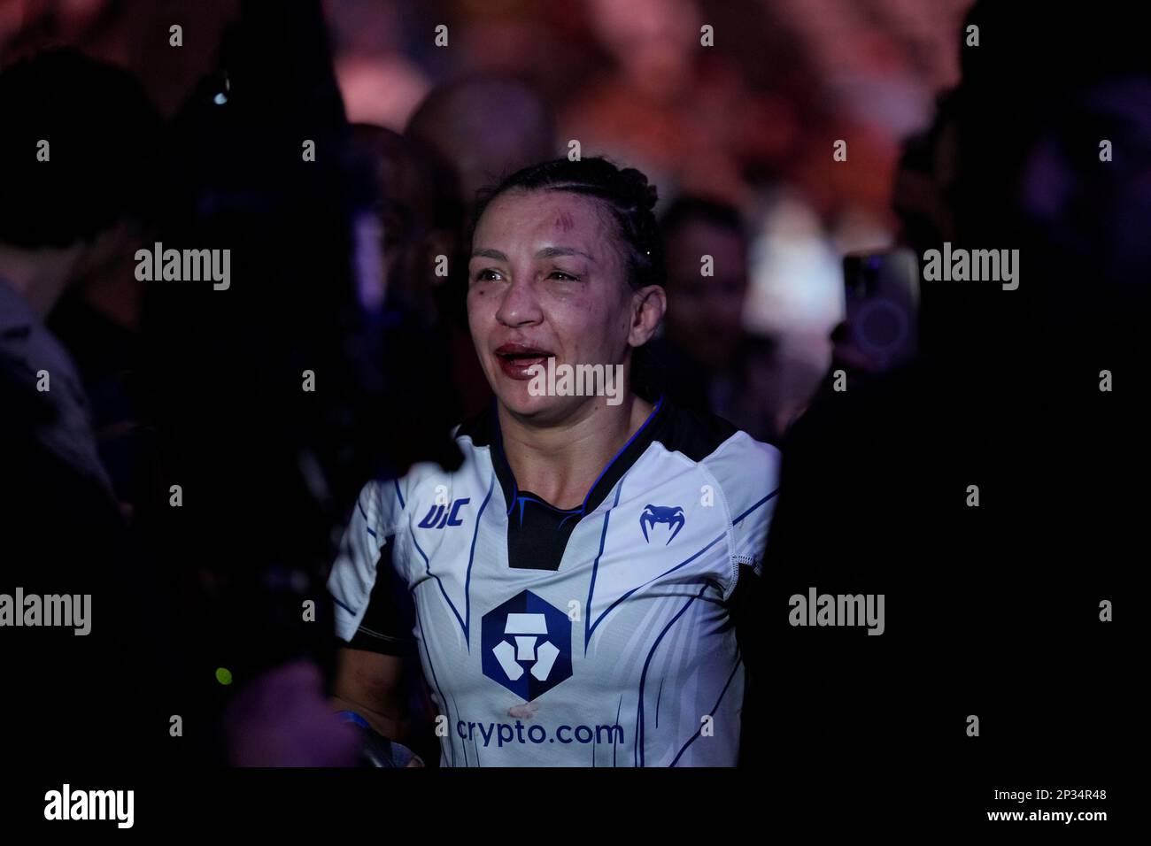 LAS VEGAS, NV - MARCH 4: Amanda Ribas celebrates her victory over ...