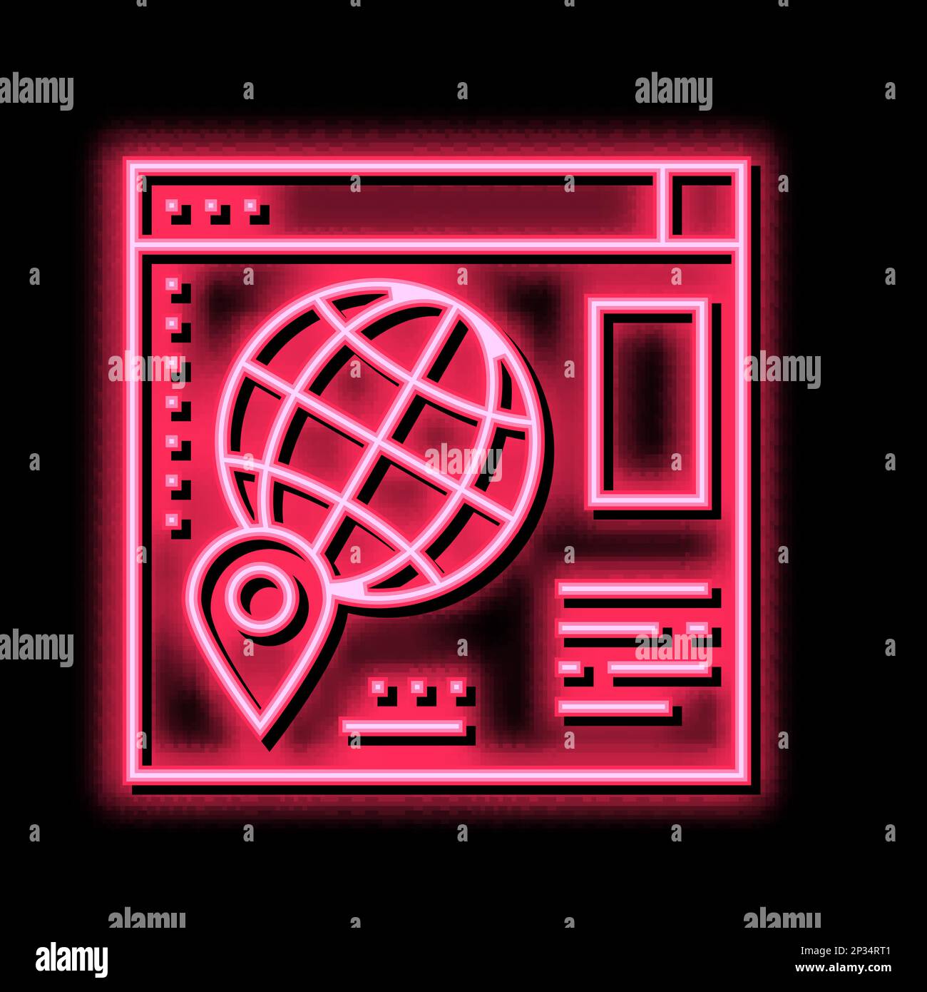 web site map location neon glow icon illustration Stock Vector Image ...