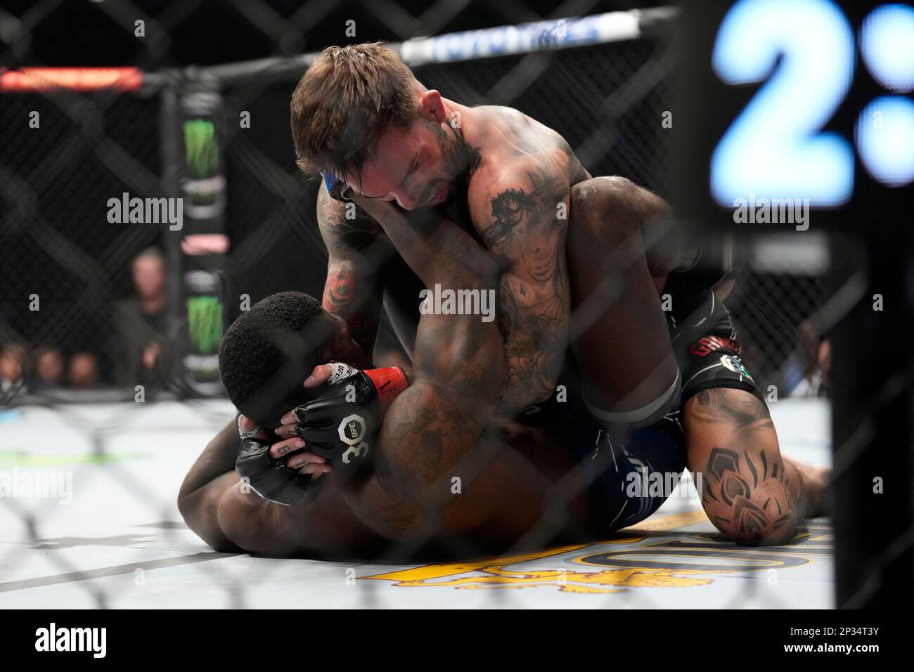 LAS VEGAS, NV - MARCH 4: Cody Garbrandt (top) controls the body of ...