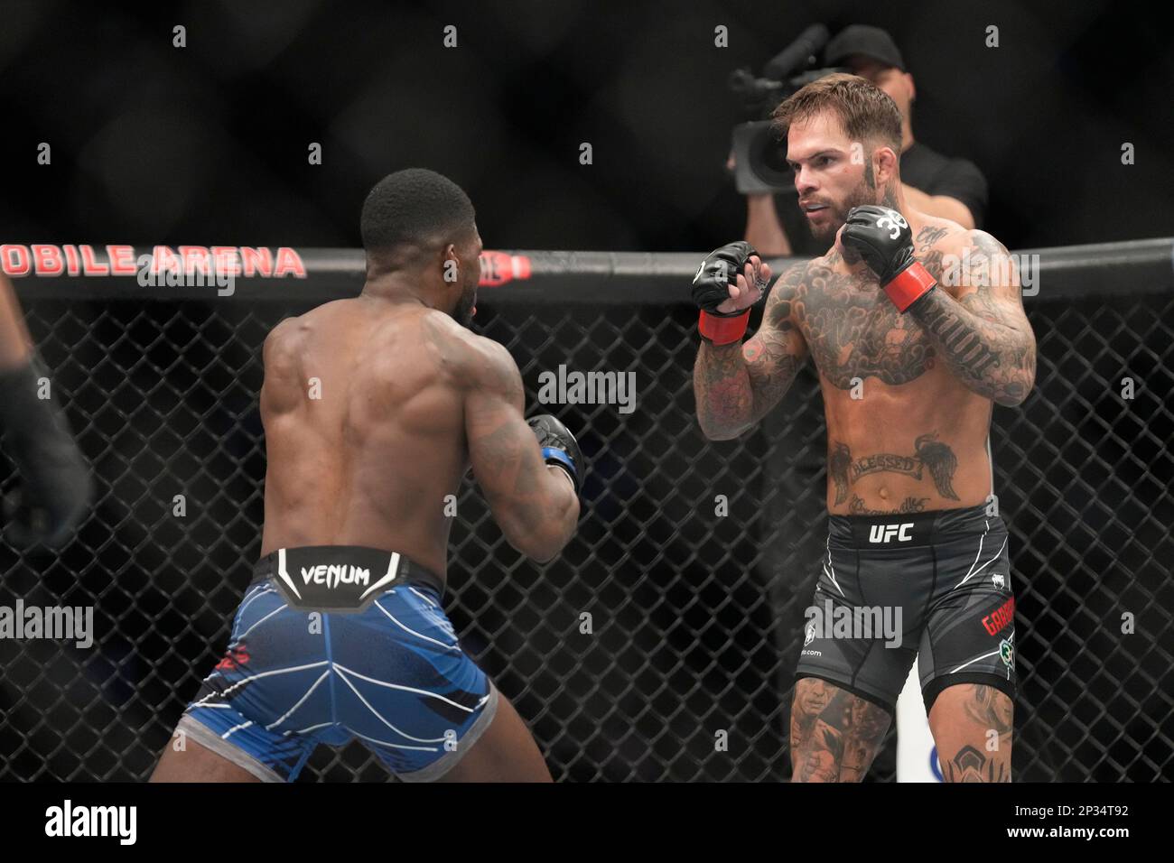 LAS VEGAS, NV - MARCH 4: (L-R) Trevin Jones battles Cody Garbrandt in ...