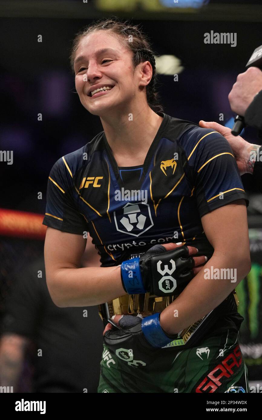 LAS VEGAS, NV - MARCH 4: Alexa Grasso celebrates her victory over ...